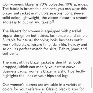 Jackets & Coats | New Blazer Cropped Open Front Zipper Dress Jacket ...